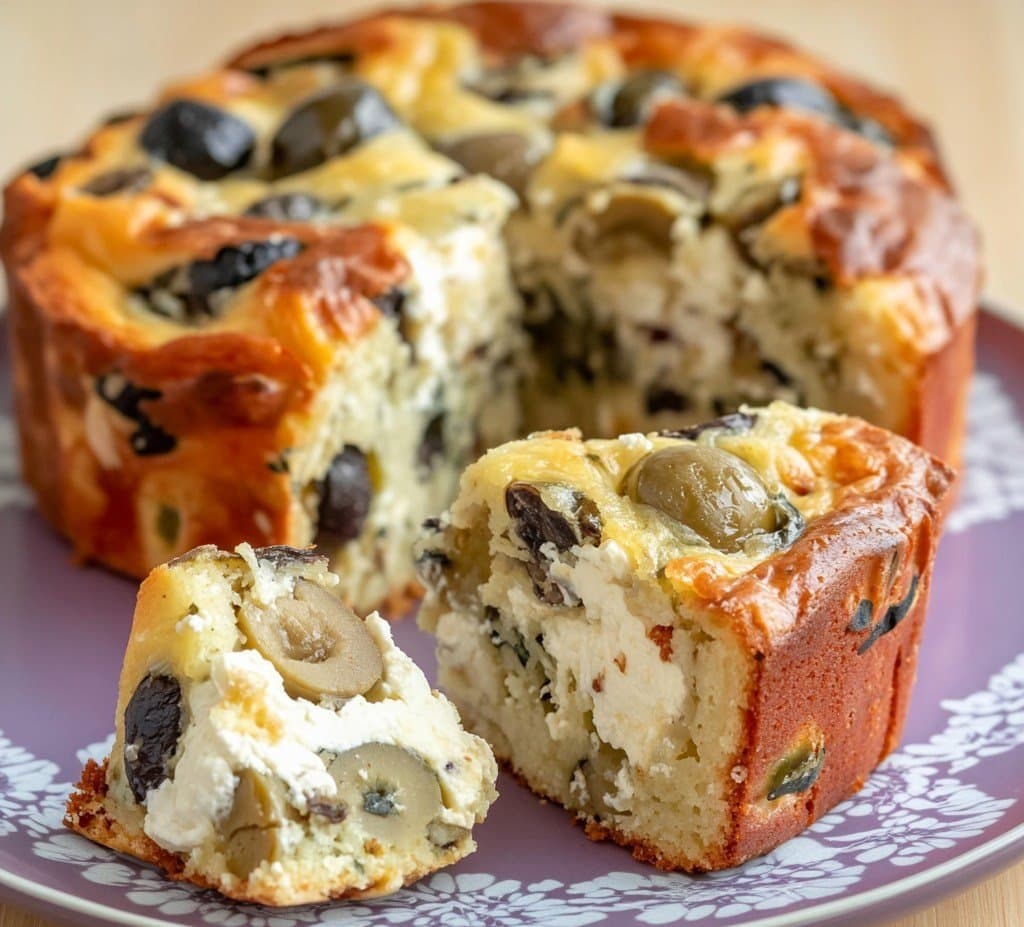 Cake Salé Olives & Feta : L'Apéritif Méditerranéen | Cuisine Délice